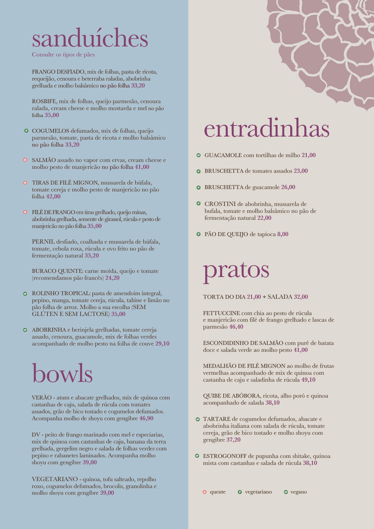 Cardápio Dona Vitamina